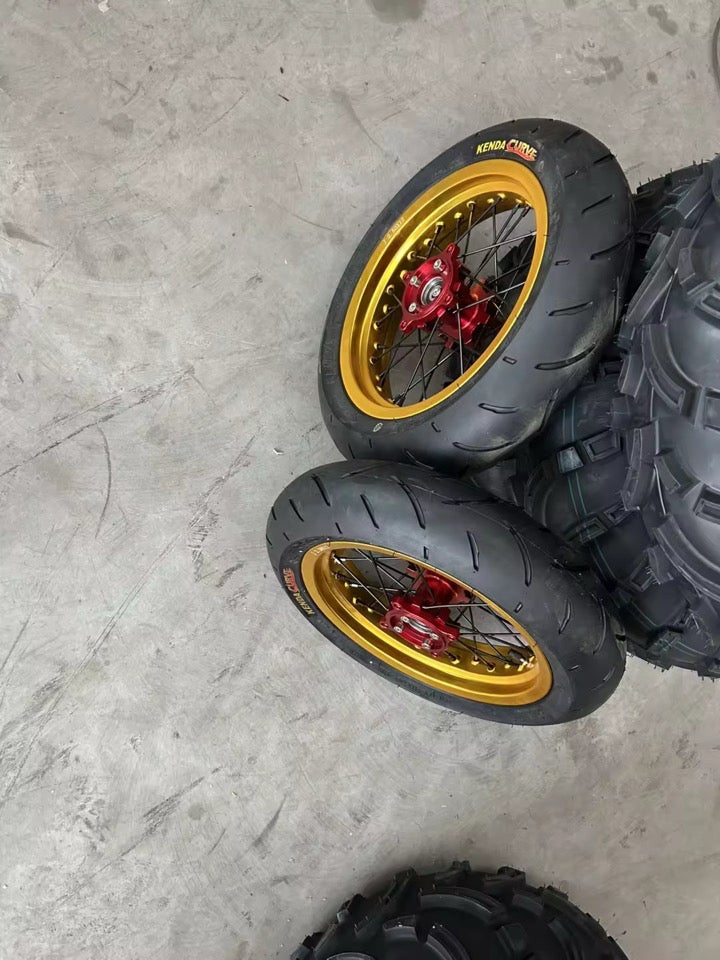 CNC Core Pit Bike Wheel Set (Kenda Curve 12") | Yelnats Builds Electrek