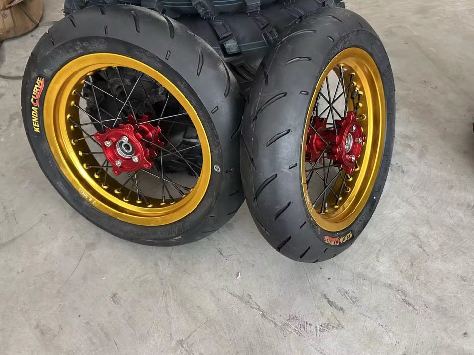 CNC Core Pit Bike Wheel Set (Kenda Curve 12") | Yelnats Builds Electrek