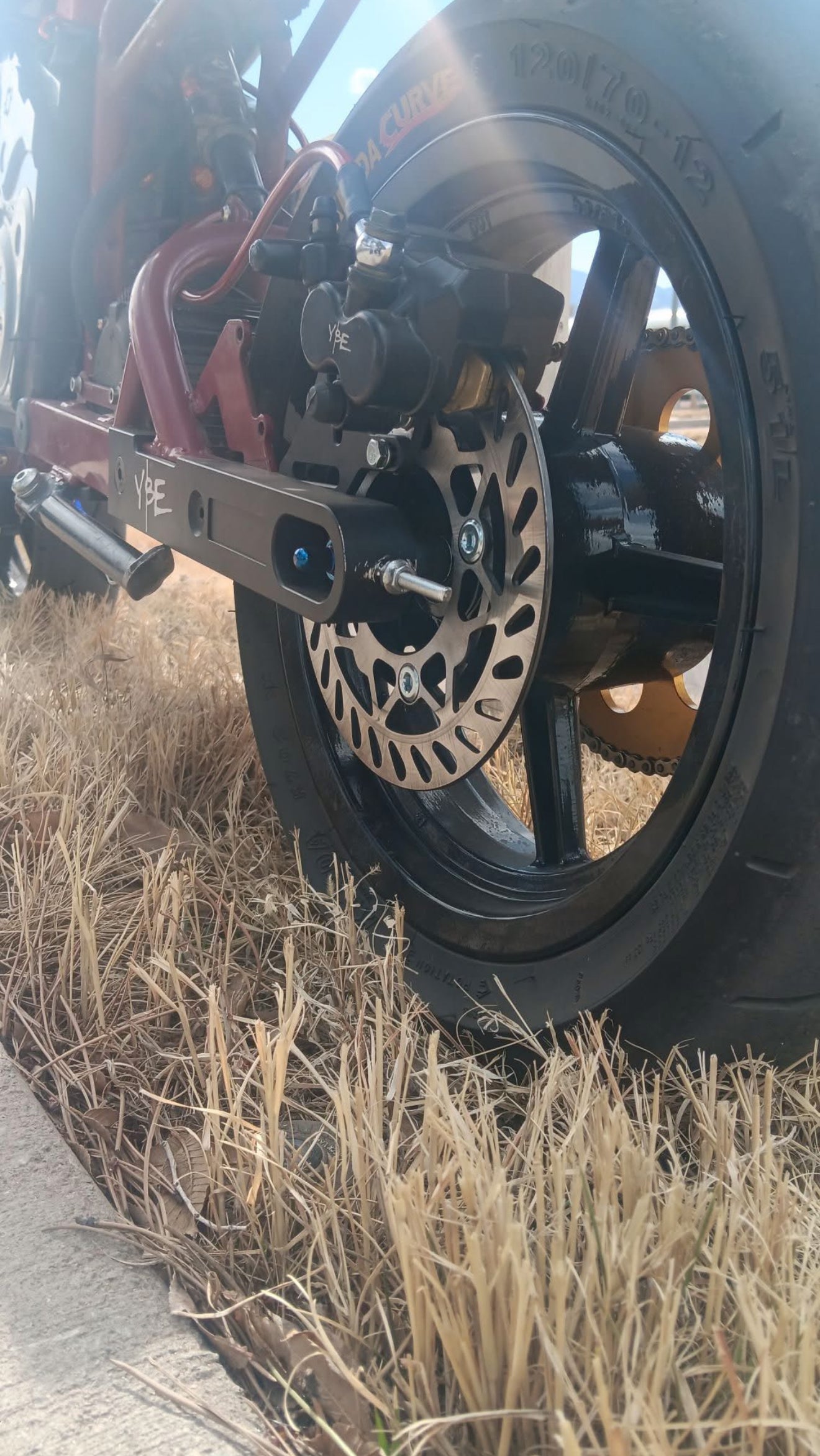 Rear Pit Bike Brake with 180mm rotor + CNC Handle | Yelnats Builds Electrek