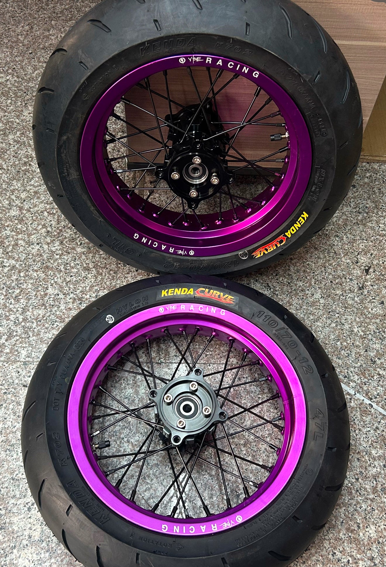 CNC Core Pit Bike Wheel Set (Kenda Curve 12") | Yelnats Builds Electrek